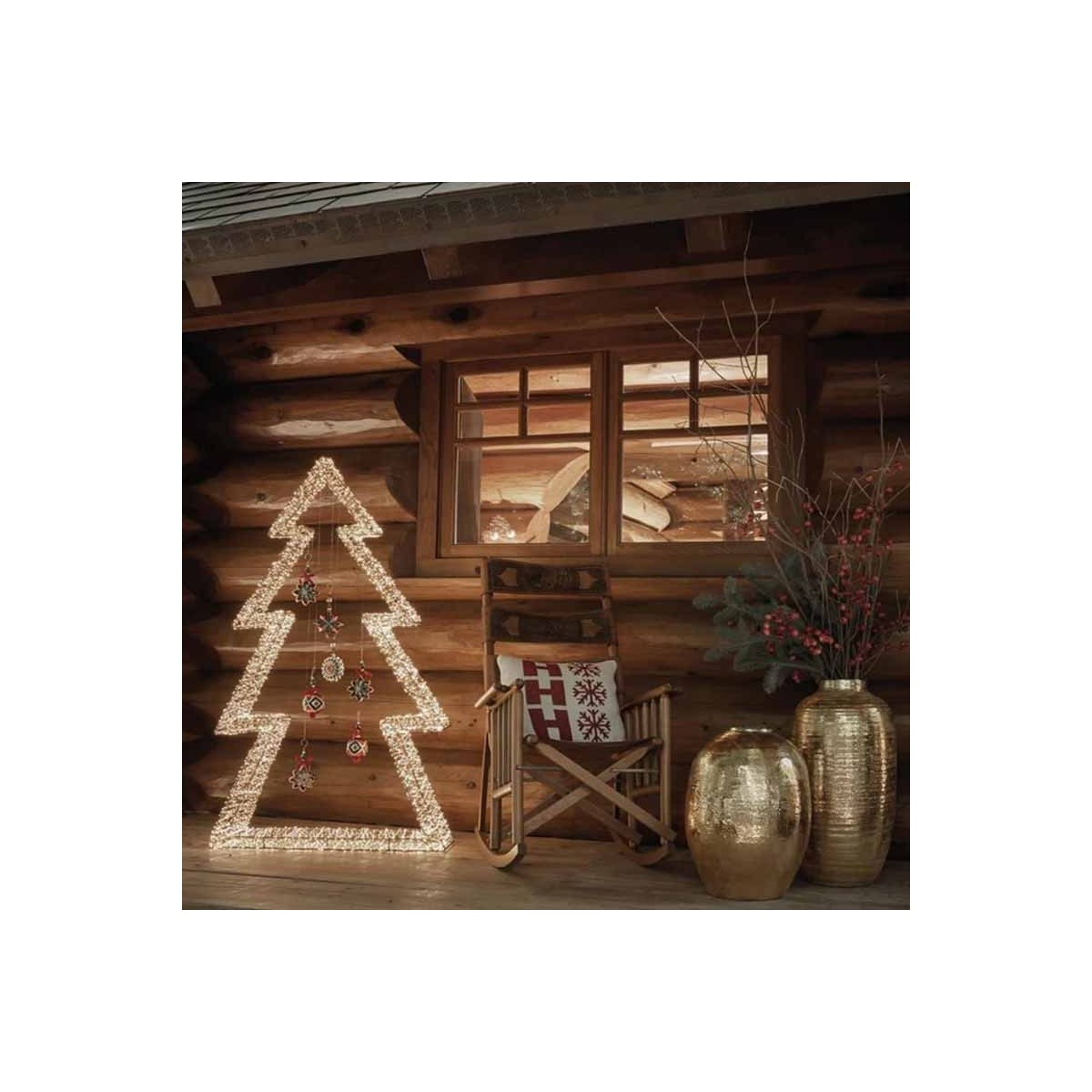 Albero Luminoso in 3D Color Rame, H.120 cm, 7680 Micro Led